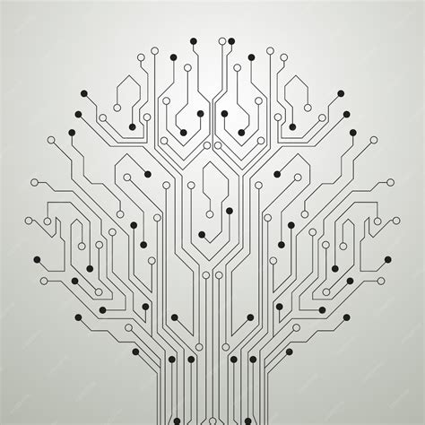 Premium Vector Abstract Vector Circuit Board Tree Vector Illustration