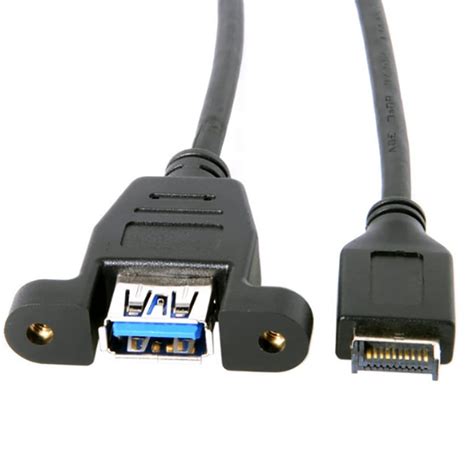 Cáp Chuyển USB Type E Trên Mainbroard Ra USB Female Cm Có đai Bắt Vít