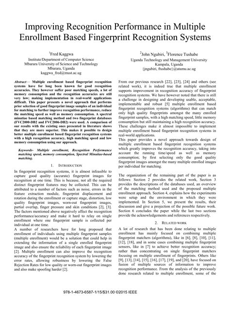 Pdf Improving Recognition Performance In Multiple Enrollment Based