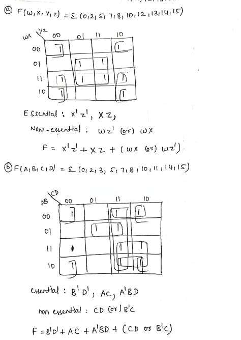 Solved Can You Just Draw The K MAP Showing Essential Prime Implicants And Then How I D Write