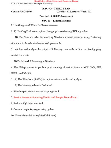 Ethical Hacking Practical Lab Manual Pdf Internet Protocols Computing