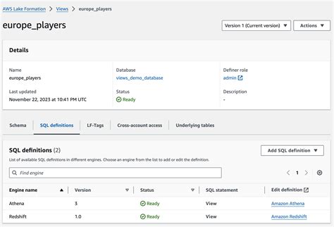 Working With Views AWS Lake Formation