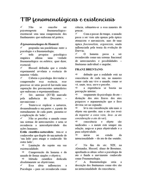Ttp Em Fenomenológicas Existencial Pdf Fenomenologia Filosofia