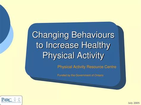 PPT Changing Behaviours To Increase Healthy Physical Activity PowerPoint Presentation ID