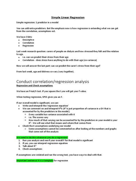 simple linear regression pdf regression analysis standard deviation