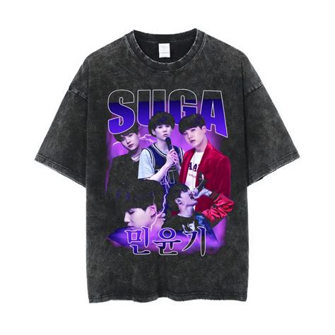 Jual Psycho Crucify Suga Oversized T Shirt Stone Wash Kaos Suga