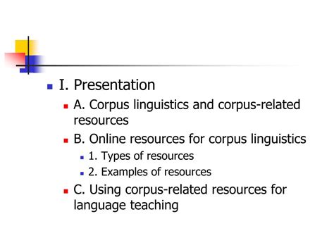 Ppt Resources For Using Corpus Linguistics In Elt Powerpoint