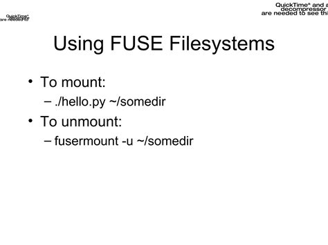 Building File Systems With Fuse Ppt