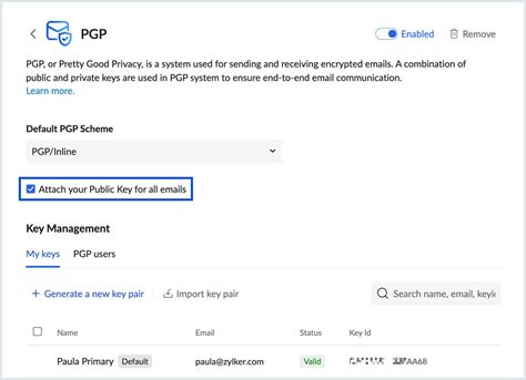 PGP Encryption Zoho Mail