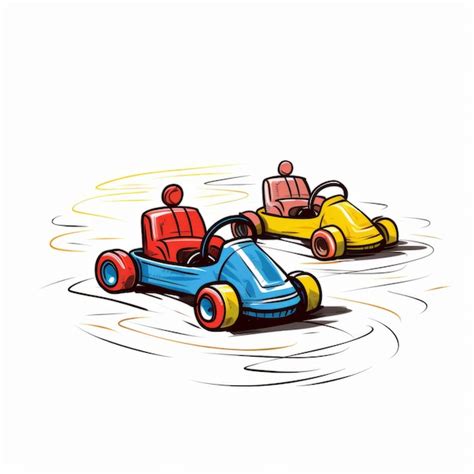 Premium Photo Colorful Ink Wash Go Kart Racing Car Vector Illustration