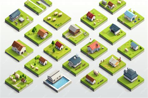 Premium Photo Isometric Illustrations Sprites Spritesheet On White