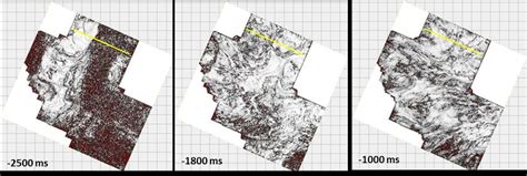 Time Slice Of Variance Seismic Attributes In 2500 Ms 1800 Ms And