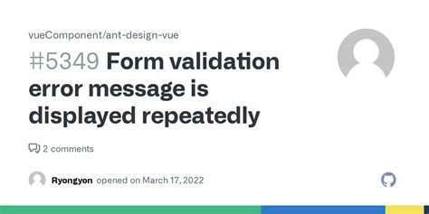 Form Validation Error Message Is Displayed Repeatedly Issue 5349