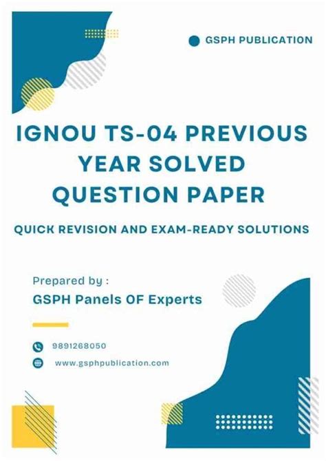 Ignou Ts 06 Previous Year Solved Question Paper Gsph Publication