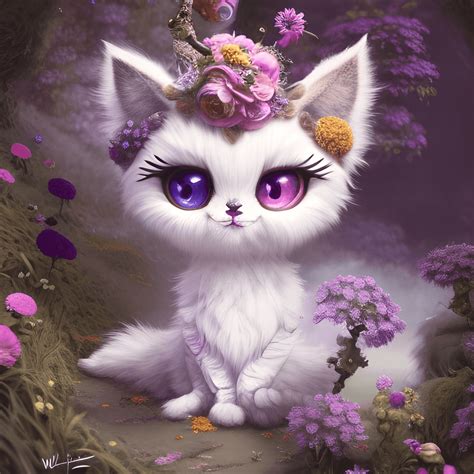 Poster Art Adorable Cute Fluffy Furry Cheshire Chick Creative Fabrica