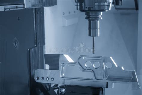 The 5 Axis Machining Center Cutting Aerospace Parts With Solid Ball End Mill Tool Stock Image
