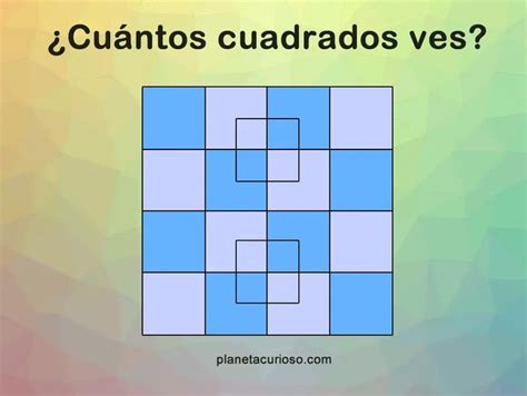 ¿cuántos Cuadrados Hay En La Imagen Cuadros Juegos De Matemáticas