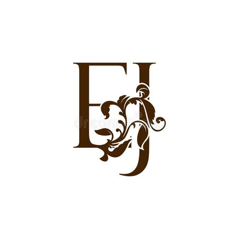 Initial Letter E And J Ej Luxury Logo Icon Monogram Vintage Design