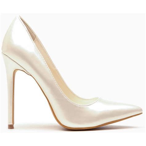 Pearl Faux Patent Leather Pointy Toe Pumps