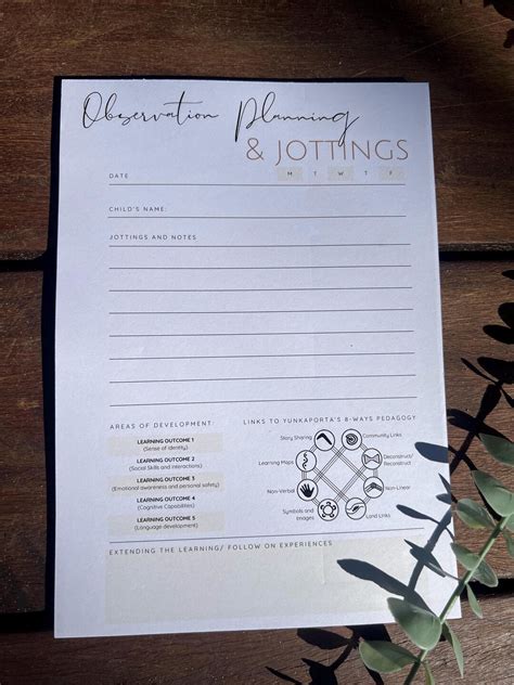 Educator Observation And Jottings Notepad Etsy Australia