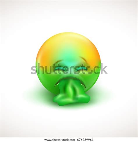 Sick Emoticon Tongue Out Vector Illustration เวกเตอร์สต็อก ปลอดค่า