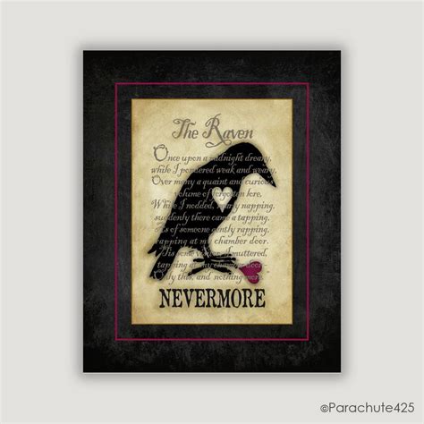 Nevermore The Raven Edgar Allan Poe Goth Art T By Parachute425
