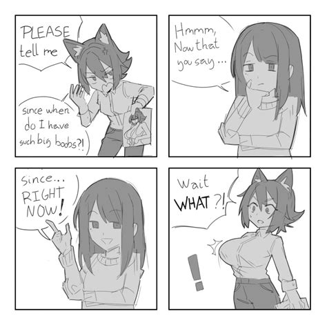 Rule 34 2girls 4koma Annoyed Big Breasts Bikini Black Hair Breast Expansion Breasts Cat Ears