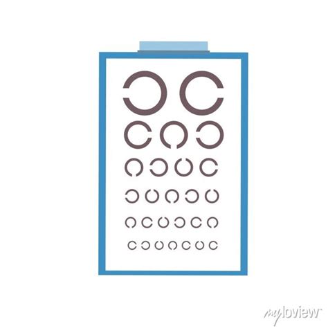 Vector Cartoon Flat Optotype Eye Chart To Measure Visual Acuity • Wall