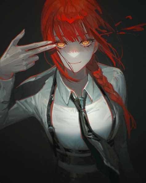 Braids Tie Yellow Eyes Makima Chainsaw Man Hd Wallpaper Rare Gallery