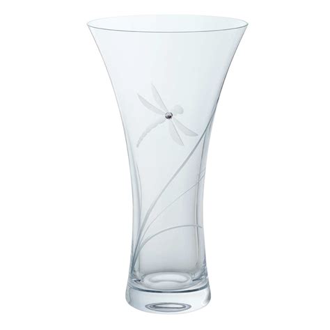 Dartington Crystal Glitz Dragonfly Vase Large Purple Holly