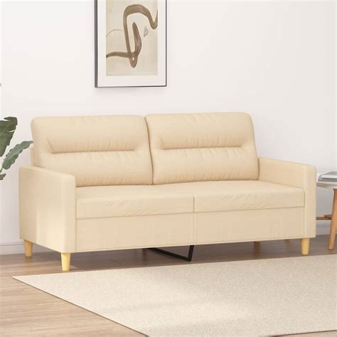 LeDivil Canapé à places Crème cm Tissu HB A Cdiscount Maison