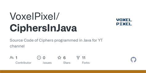 Github Voxelpixel Ciphersinjava Source Code Of Ciphers Programmed In Java For Yt Channel