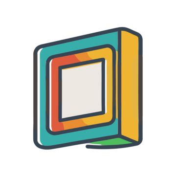 Colorful Logo In A Rectangular Frame Vector A Simplistic Colorful Icon Of Wallpapers On A White