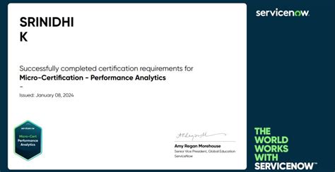 Srinidhi Kashyap On Linkedin Servicenow Performanceanalytics 10thmicrocertification
