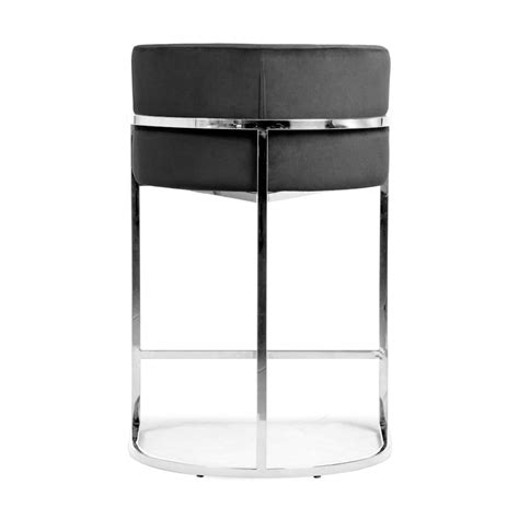 HOKER na srebrnych nogach z czarną tapicerką elegancki styl Decor You