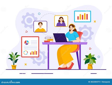 Voip Or Voice Over Internet Protocol Vector Illustration With Telephony