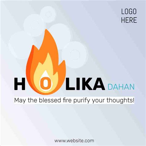 Holika Dahan Fire Icon Instagram Posts Design Templates