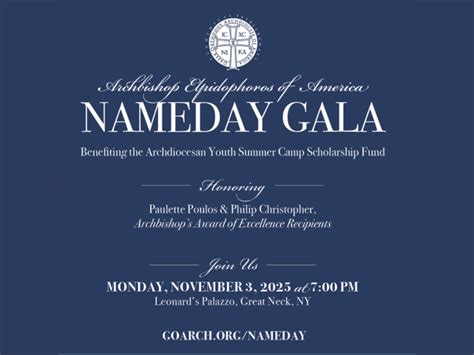 Abp Elpidophoros To Honor Paulette Poulos And Philip Christopher With Inaugural Archbishops