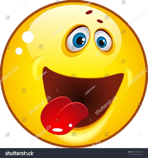 Smiley Vector Illustration Tongue Out Stock Vector Shutterstock