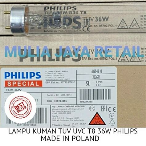 Jual Promo Dijamin Harga Murah Lampu Kuman Tl T Uv Tuv Uvc W Philips Shopee Indonesia