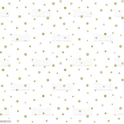 白い背景に黄金の雪片のベクトルシームレスな繰り返しパターン 星型のベクターアート素材や画像を多数ご用意 星型 金属 金 金色
