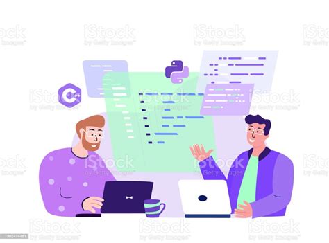 Team Of Men Programmers Working On Web Developmentbrainstorming Processscript Coding Programming