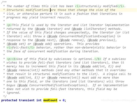 Java集合实现类中的变量modcountmodcount变量 Csdn博客