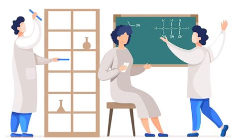 Premium Vector Professional Chemists In Their Laboratory Makes Different Experiments