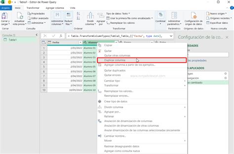 Cómo Duplicar Columnas En Power Query Ninja Del Excel