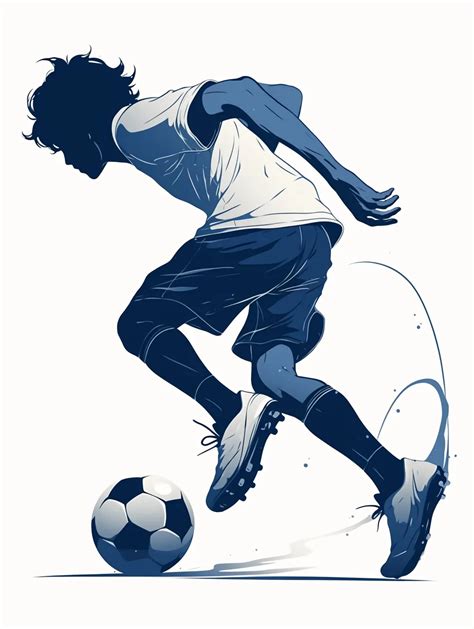 サッカー選手の影と動きの美しさ｜イラスト・フリー素材なら「シンテリ」