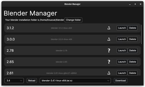 GitHub LinUwUxCat BlenderManager Version Manager For Blender