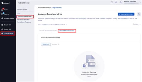 how to import and complete security questionnaires