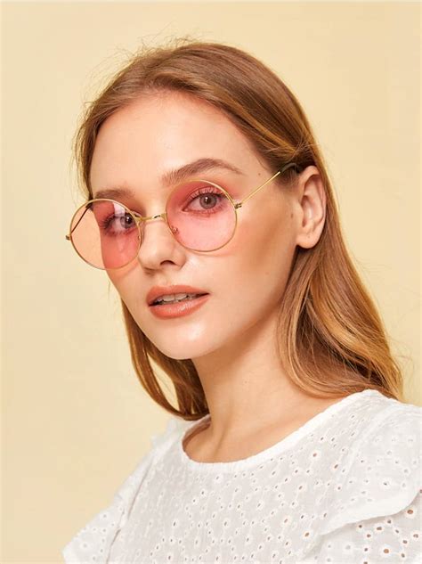 Shein Round Frame Tinted Sunglasses Sunglasses Trends For 2019