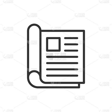 杂志页面图标在平面风格。新闻矢量插图在白色孤立的背景。宣传册的业务概念。